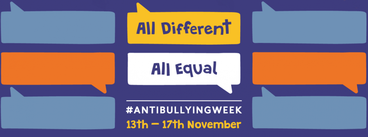 The theme for Anti-Bullying Week 2017 has been announced as: 'All Different, All Equal'